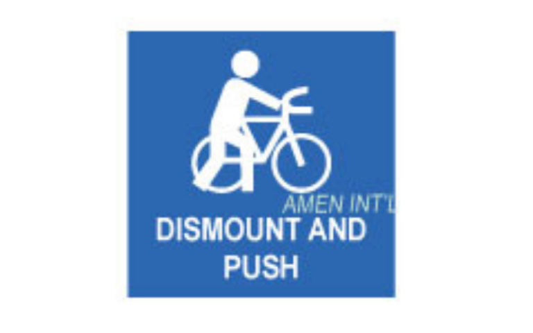 Bicycle Sign - Dismount and Push Singapore | Amen International Pte Ltd